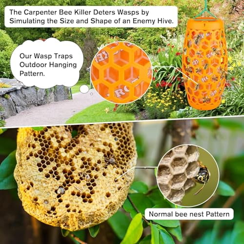 Wasp Traps Outdoor Hanging,Bee Killer,Sticky Wasp Trap for Outside ...