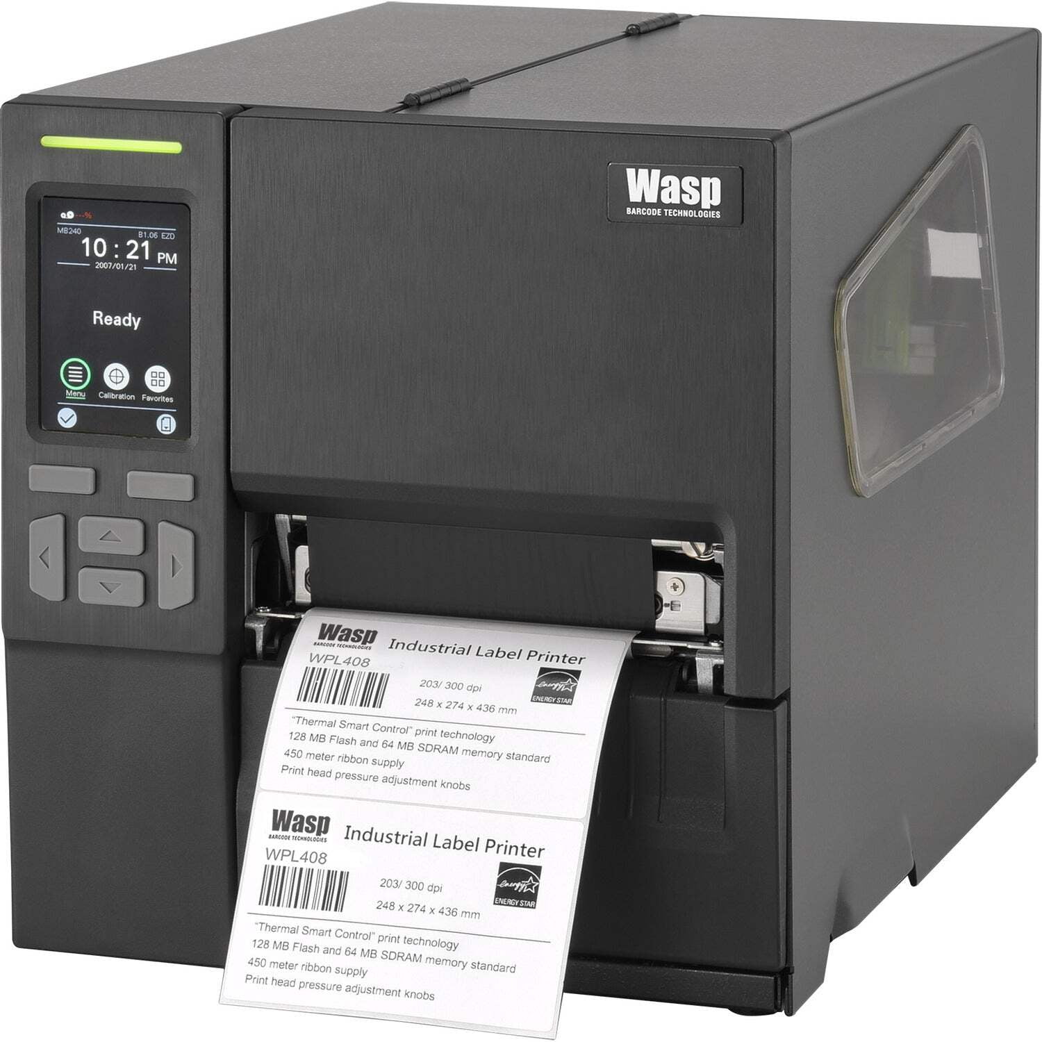 Wasp WPL408 Industrial Direct Thermal/Thermal Transfer Printer - Label ...