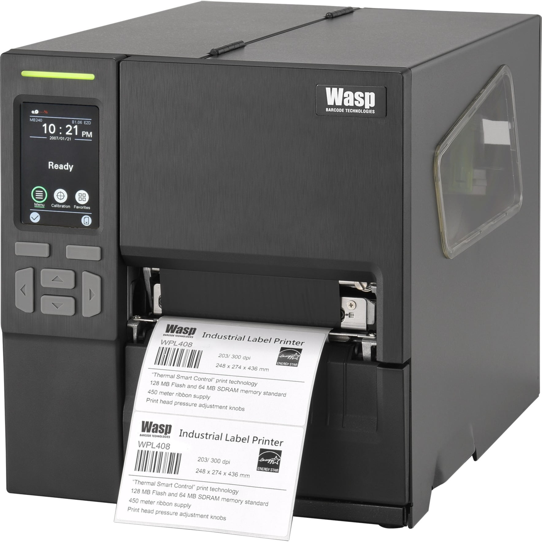 Wasp WPL408 Industrial Direct Thermal/Thermal Transfer Printer, Label ...
