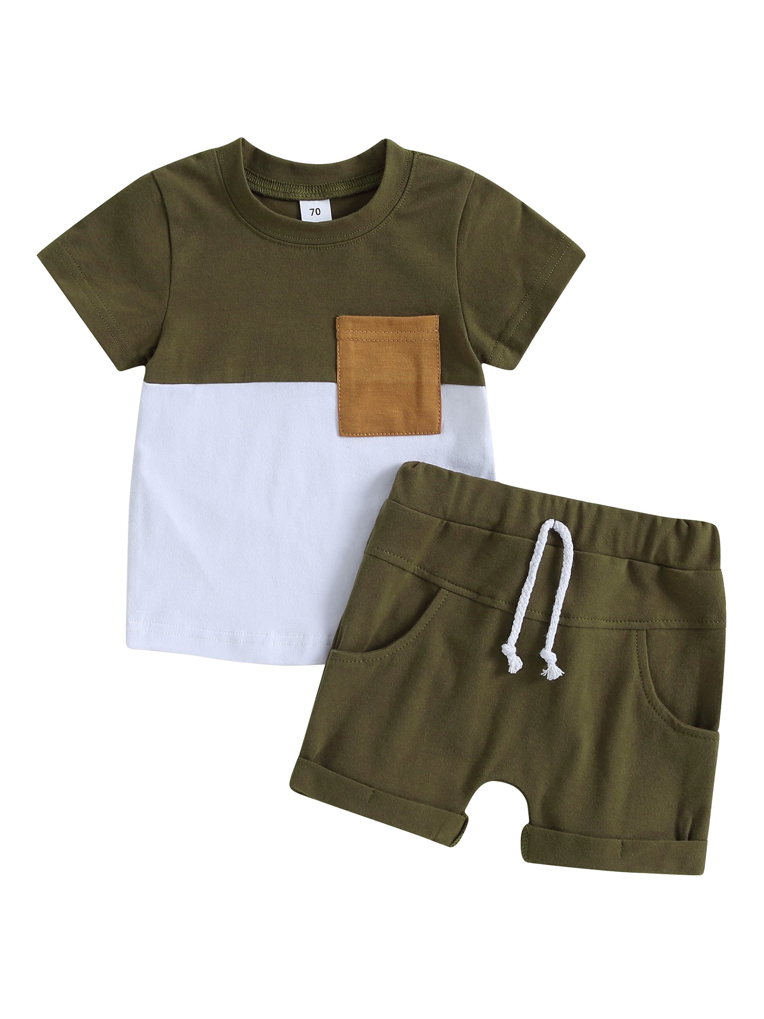 Wassery Toddler Boys Summer Outfits, Cotton T-Shirt and Shorts Set ...