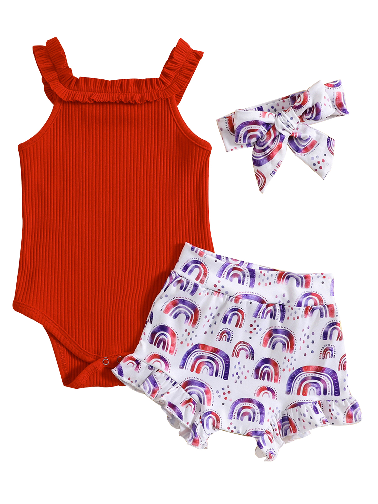 Wassery 4th of July Baby Girls Summer Outfit Sets 3 6 12 18 Months Infant Girl Independence Day ...