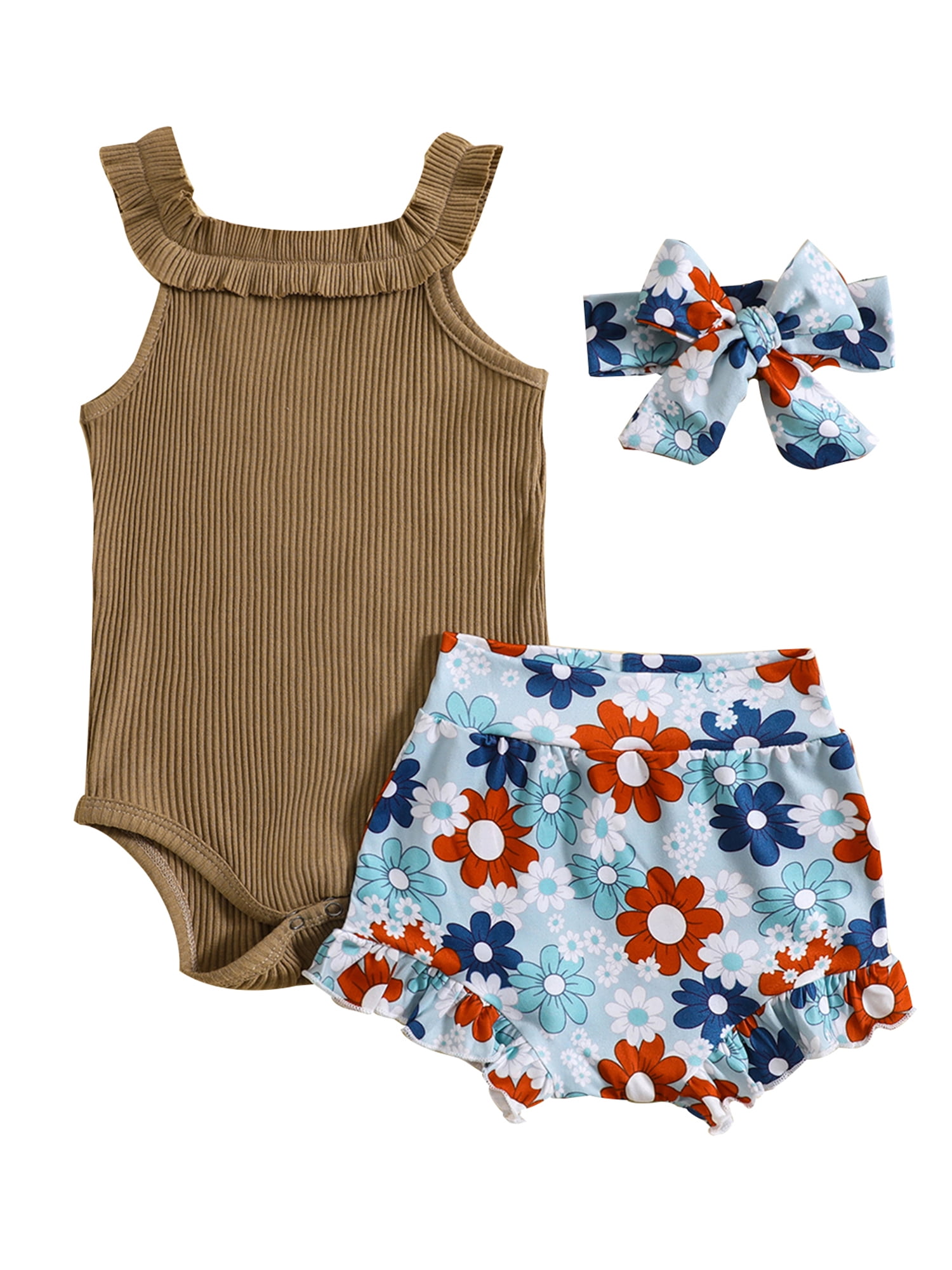 Wassery 4th of July Baby Girls Summer Outfit Sets 3 6 12 18 Months Infant Girl Independence Day ...