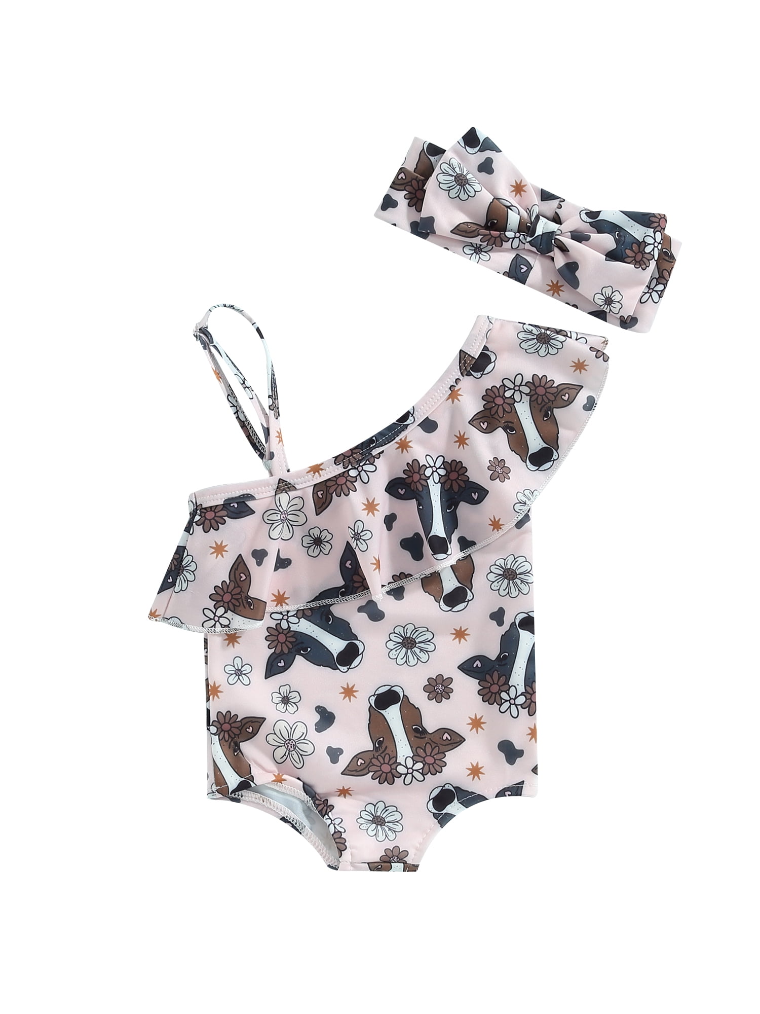 Wassery 4th of July Infant Baby Girl Swimsuits Outfits Summer Cow Head ...