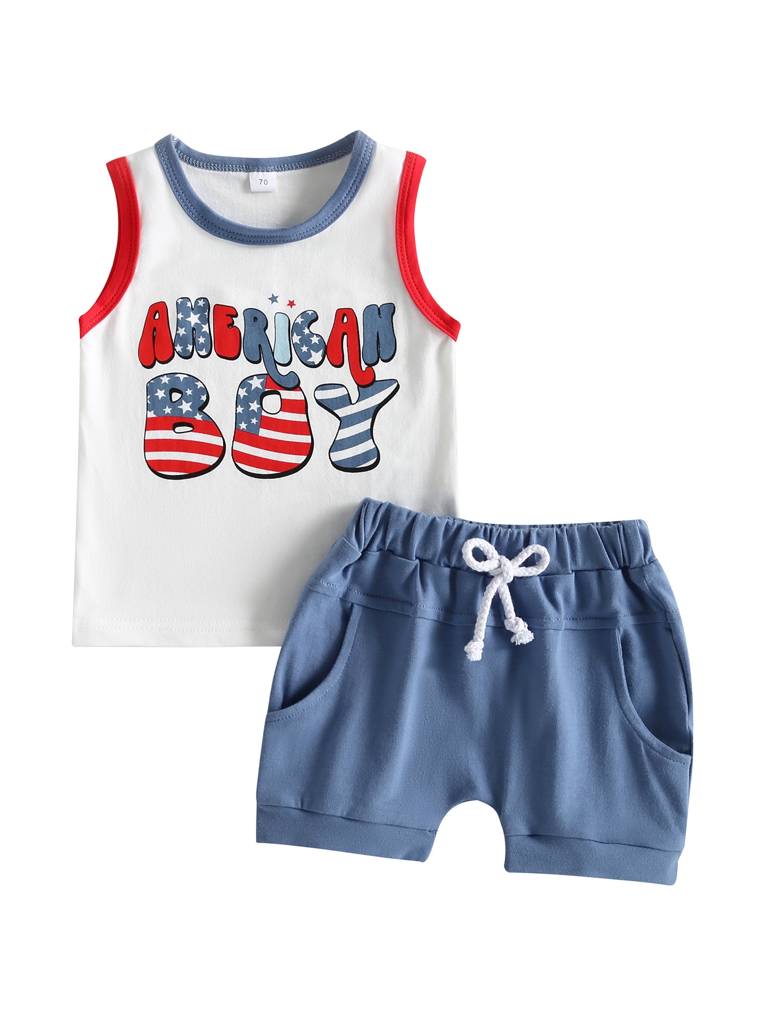 Wassery Baby Boys 4th of July Outfit Independence Day Clothes Letters ...