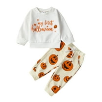 Younger Tree Newborn Infant Halloween Pumpkin Outfit, Long Sleeve Shirt & Pants Set, Gift for 12 ...