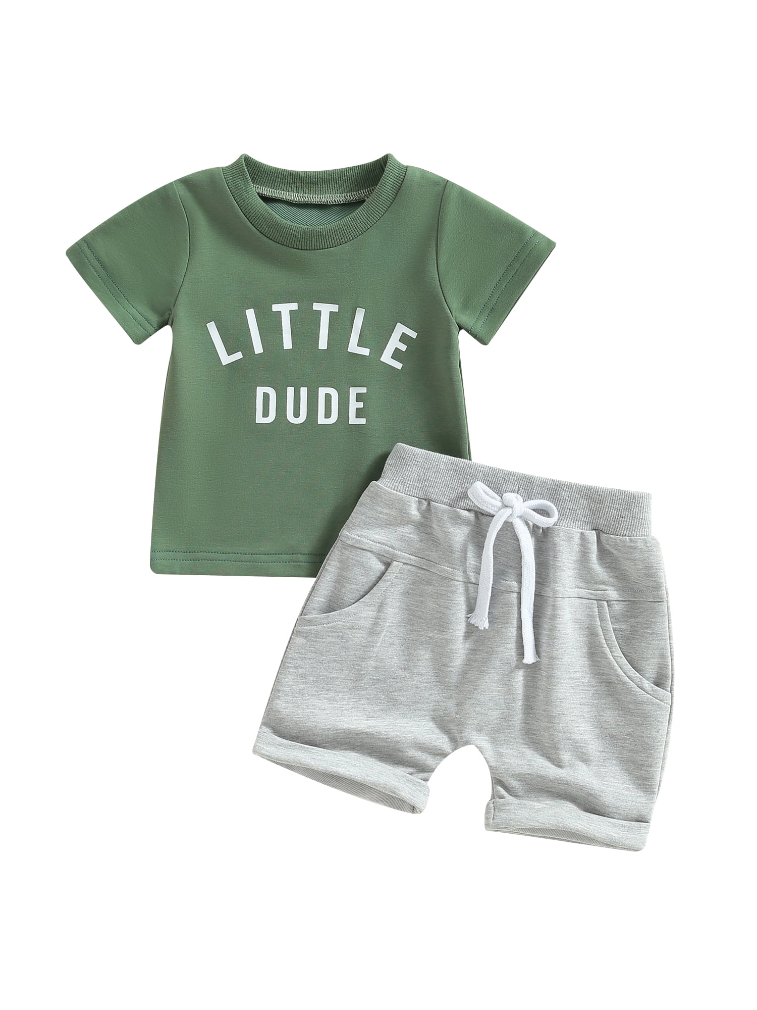 Wassery Baby Boys Outfits Letters Print Short Sleeve Crew Neck T-shirt ...