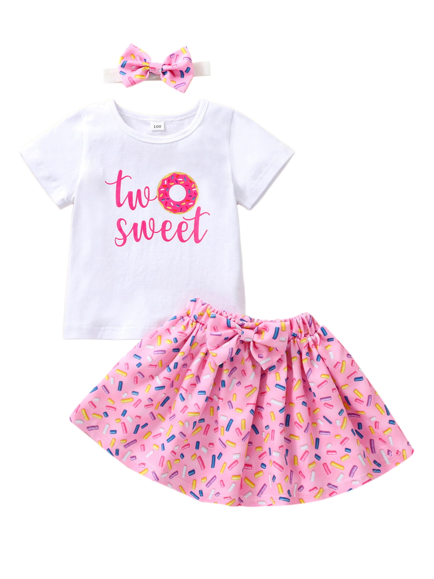 Wassery Baby Girl Short Skirt Set 2Pcs Letter Print Short Sleeve ...