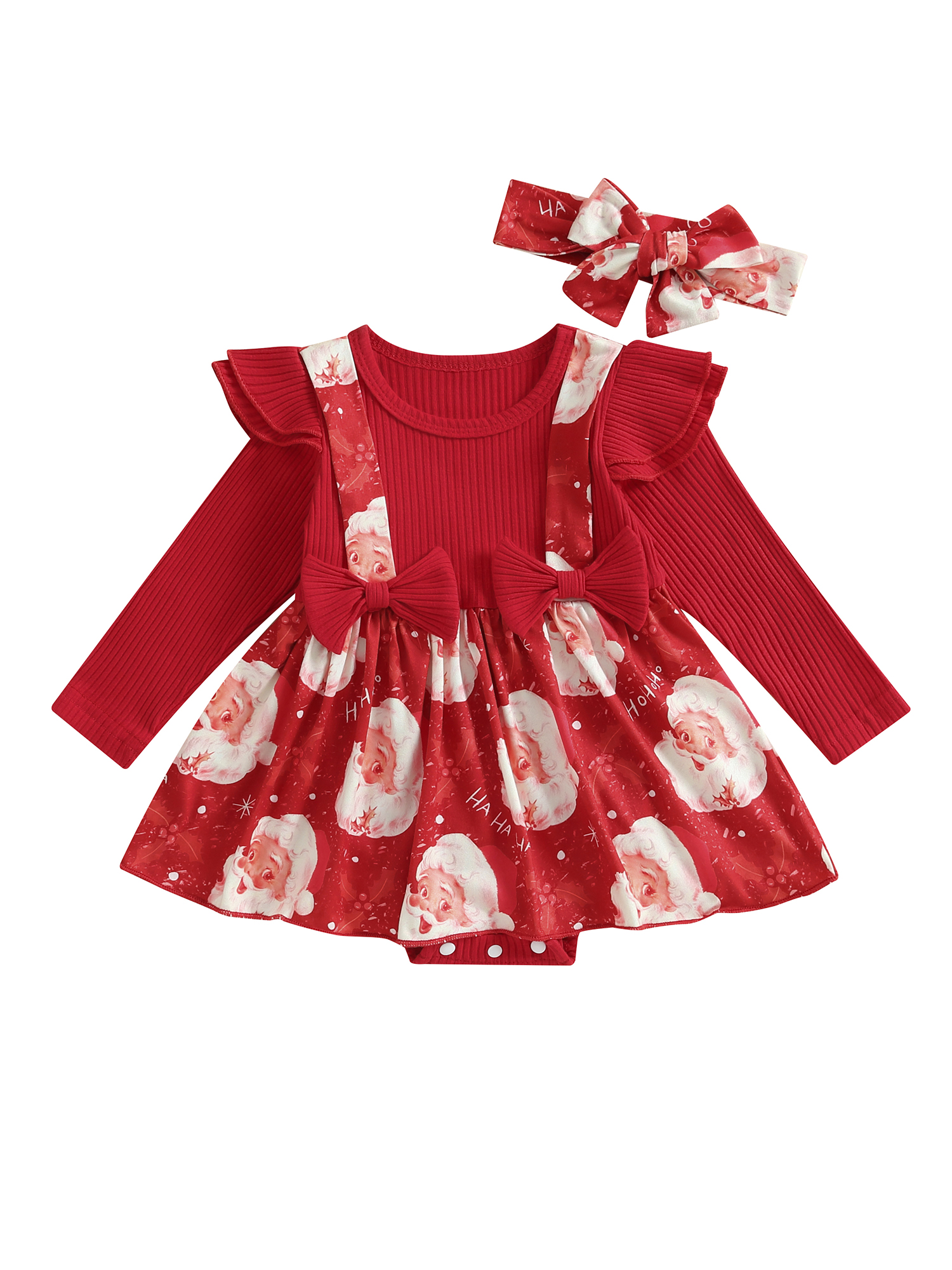 Wassery Baby Girls Christmas Outfit Clothes 3M 6M 12M 18M Infant Girls Long Sleeve Flower/Santa ...