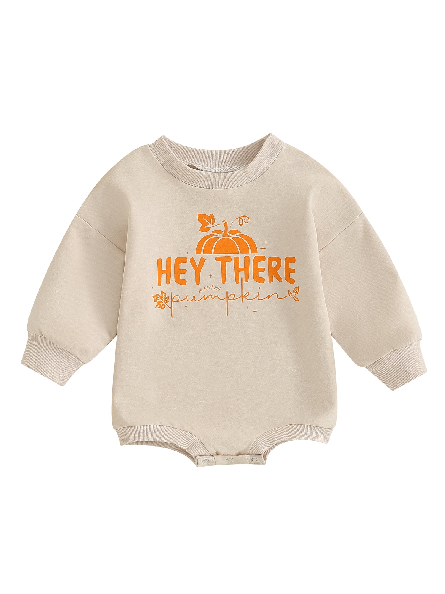 Wassery Baby Girls Halloween Outfit Newborn Girls Rompers Letter Pumpkin Print Long Sleeve ...