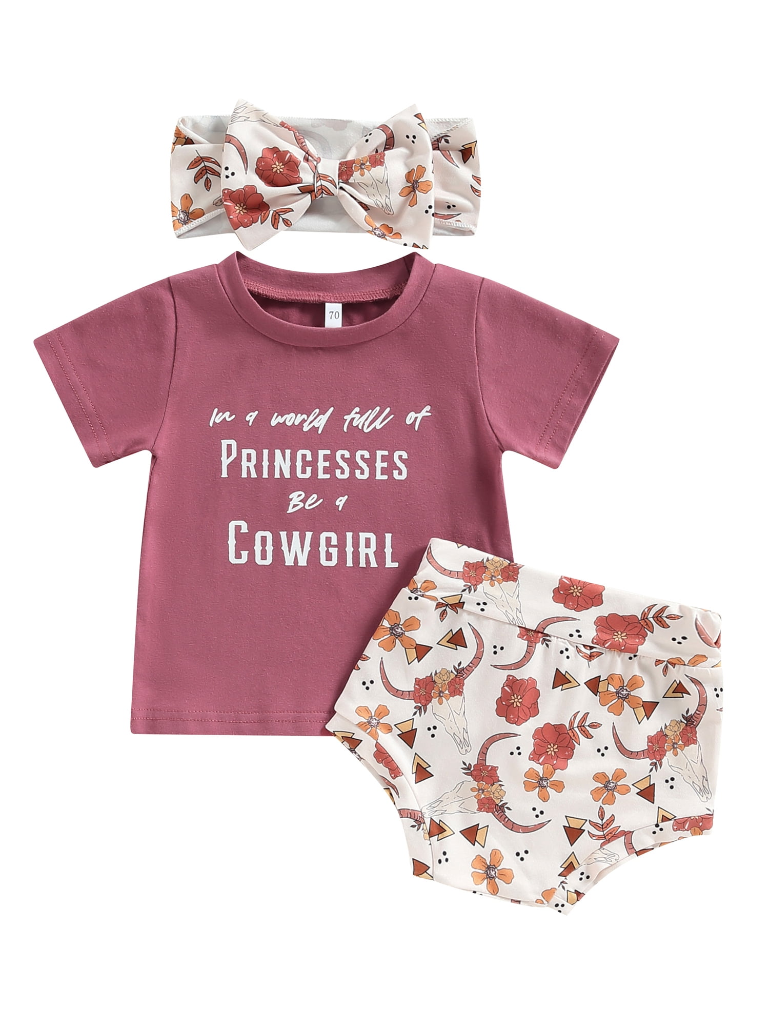 Wassery Baby Infant Girls Summer Outfits Letters Print Short Sleeve ...