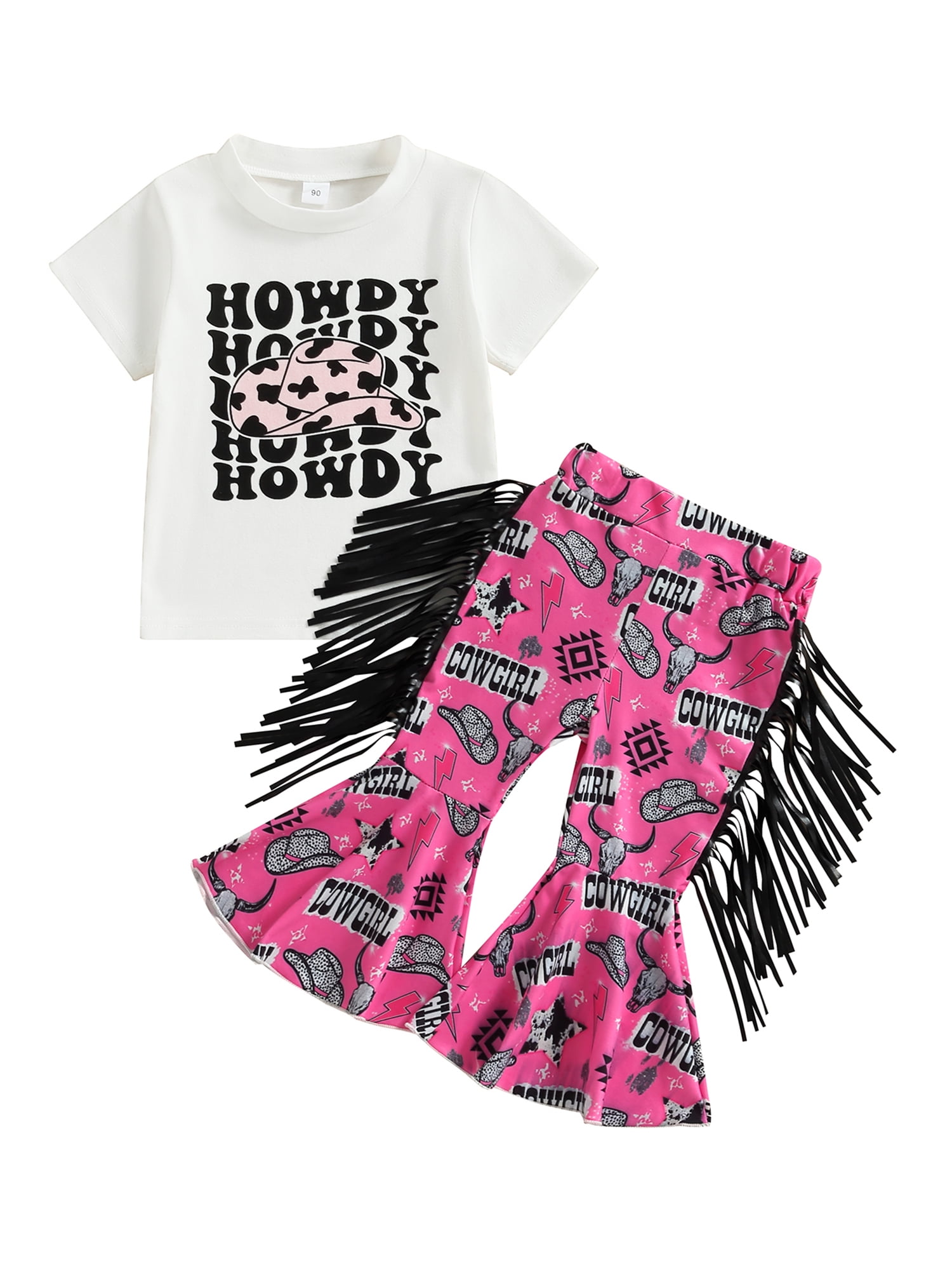 Wassery Baby Toddler Girls Western Clothes 12M 18M 2T 3T 4T 5T Kids Girl Summer Outfit Sets ...