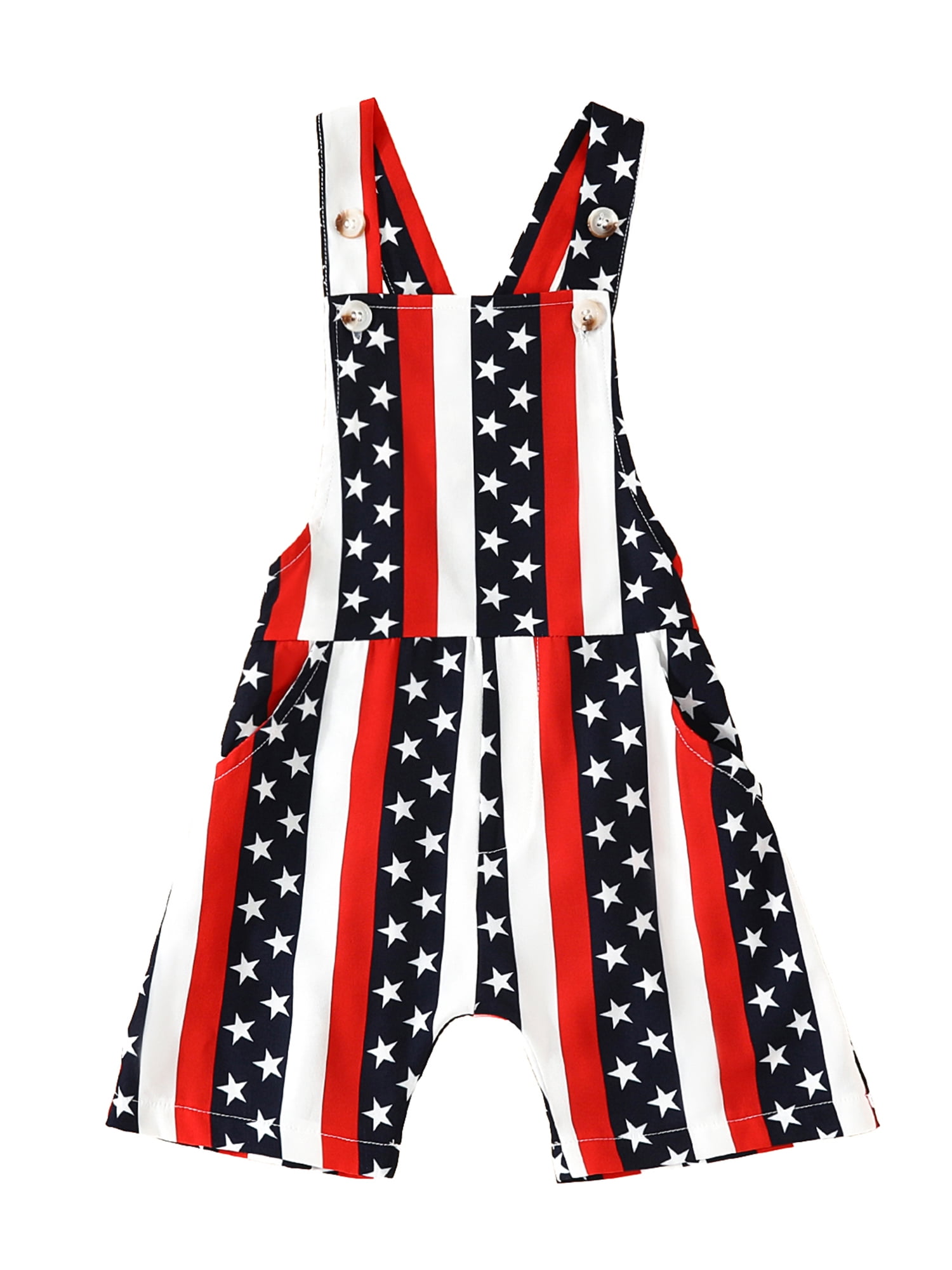 Wassery Independence Day Toddle Girl Summer Suspenders Jumpsuit Stars ...