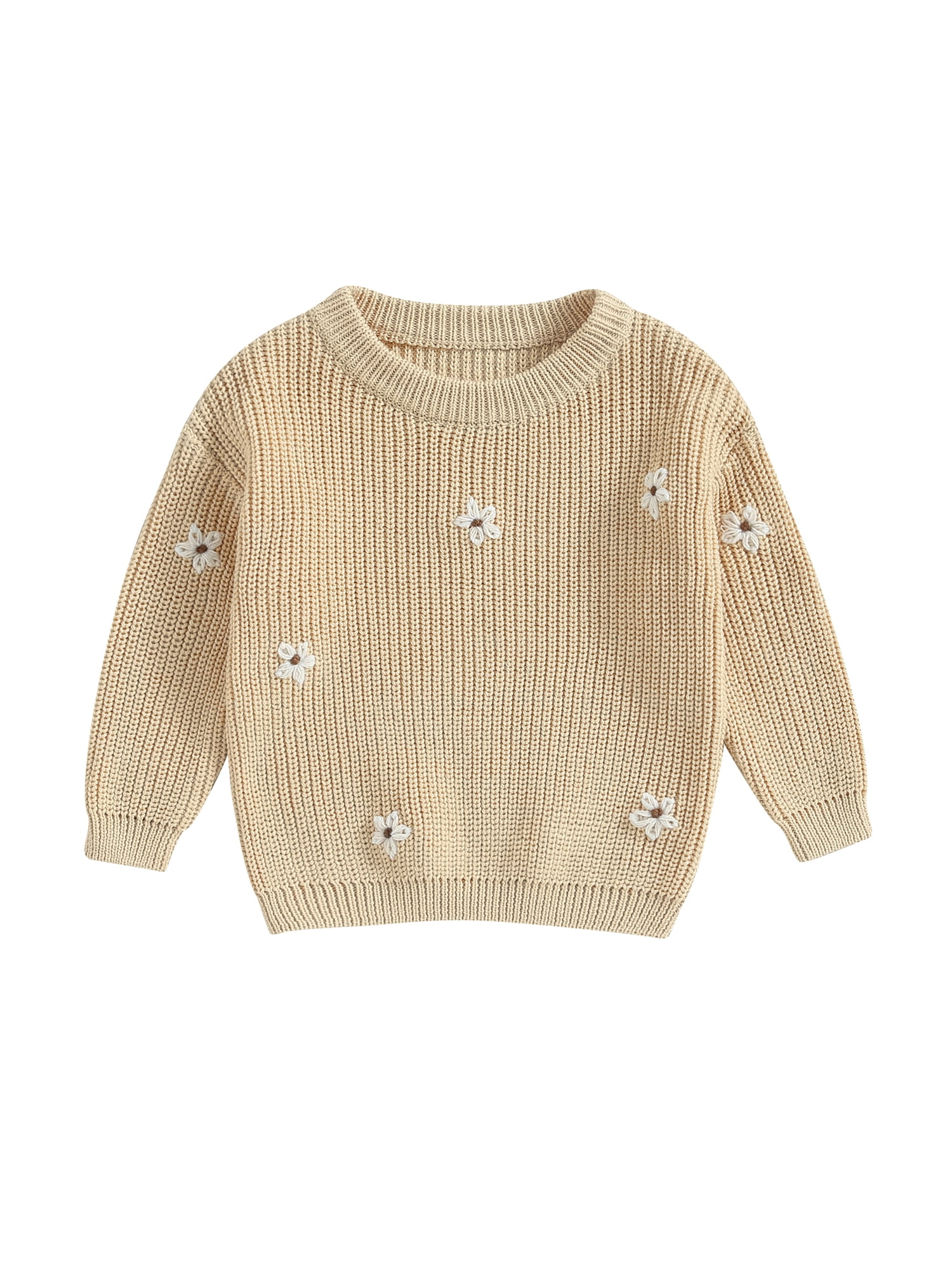Wassery Infant Baby Girls Sweaters Long Sleeve Crew Neck Flower Print ...