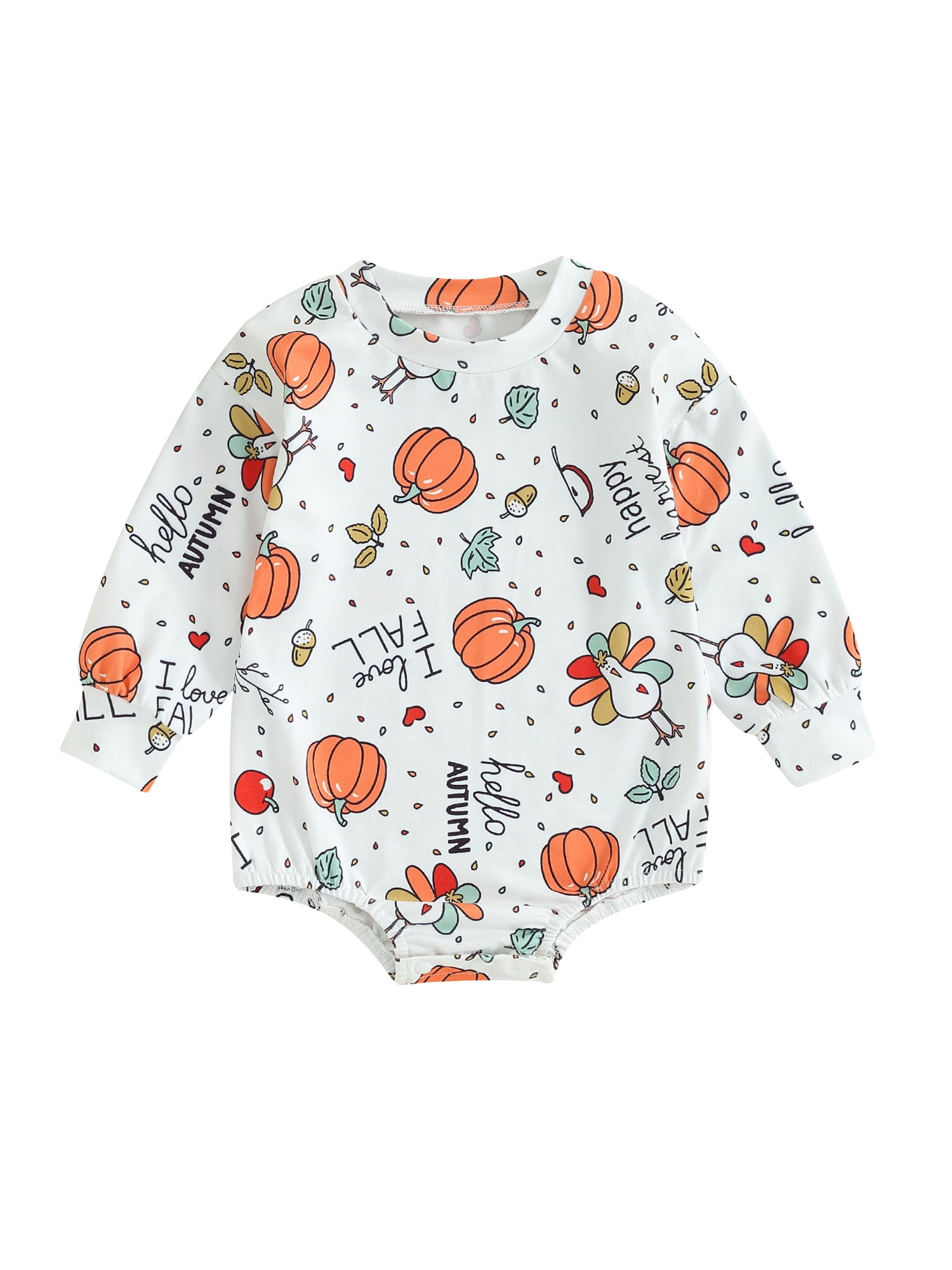Wassery Infant Girls Thanksgiving Clothes Baby Girl Rompers 3M 6M 12M 18M Newborn Girls Long ...