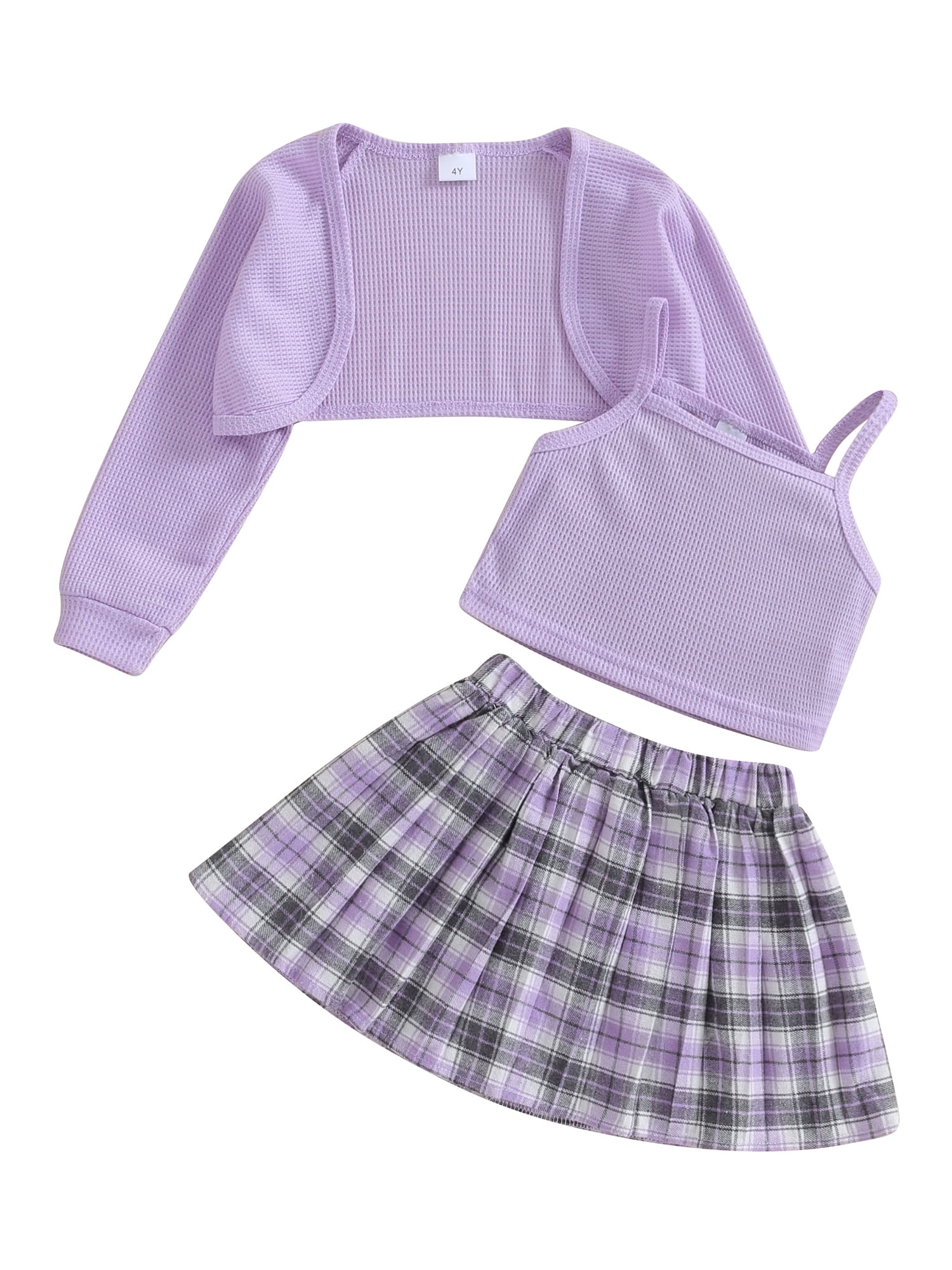 Wassery Kids Girl 3 Piece Skirts Outfit Little Girls Camisole +Long ...