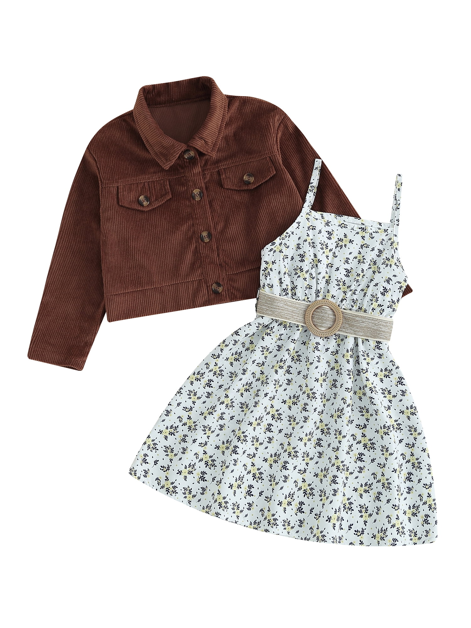 Wassery Kids Girls 2-piece Outfit Toddler Girls Fall Clothes Sleeveless ...