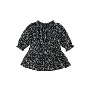 YEEDISON Toddler Girl Fall Clothes Floral Print Long Flying Sleeve Girls Dress Boho Kids Dresses ...