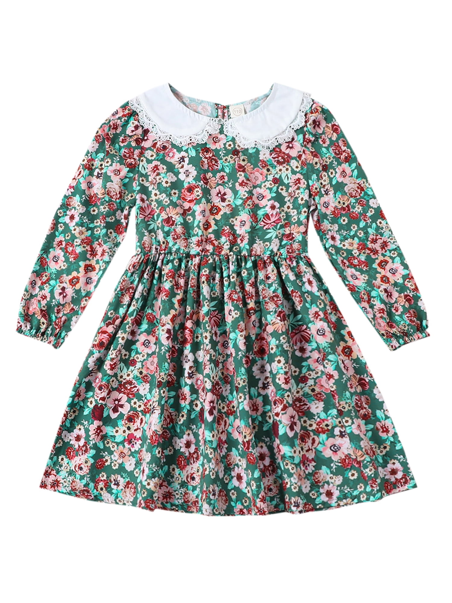 Wassery Little Girl Fall Casual Dress Kids Girls Flower Print Long ...
