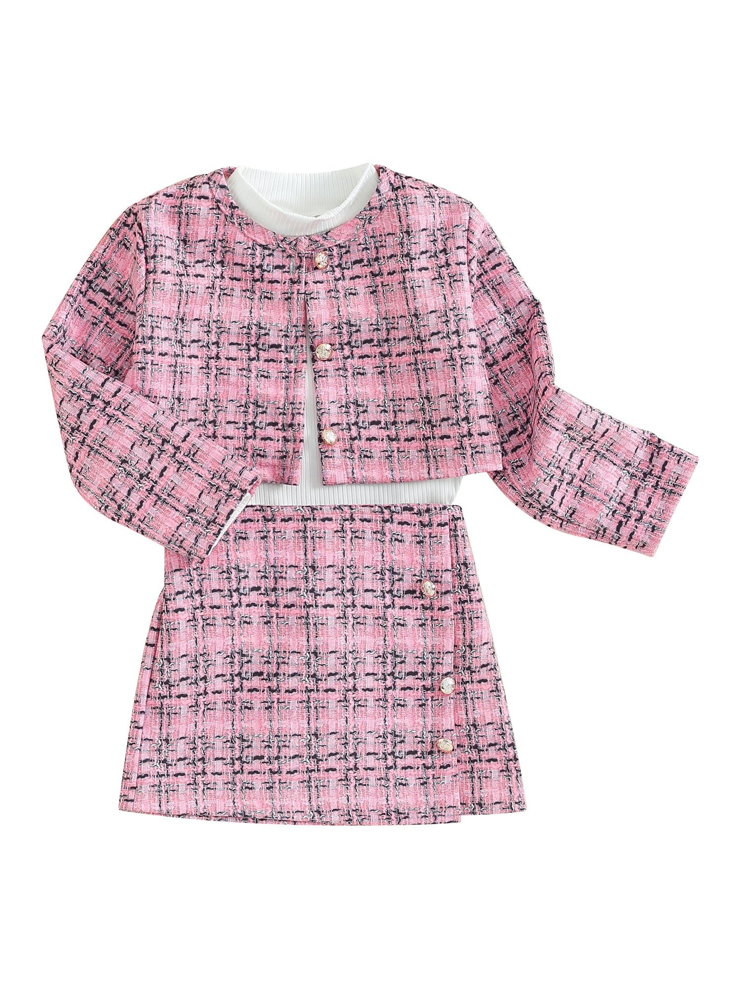 Wassery Little Girls Skirt Outfits 3T 4T 5T 6T 7T Kids Girls Solid ...