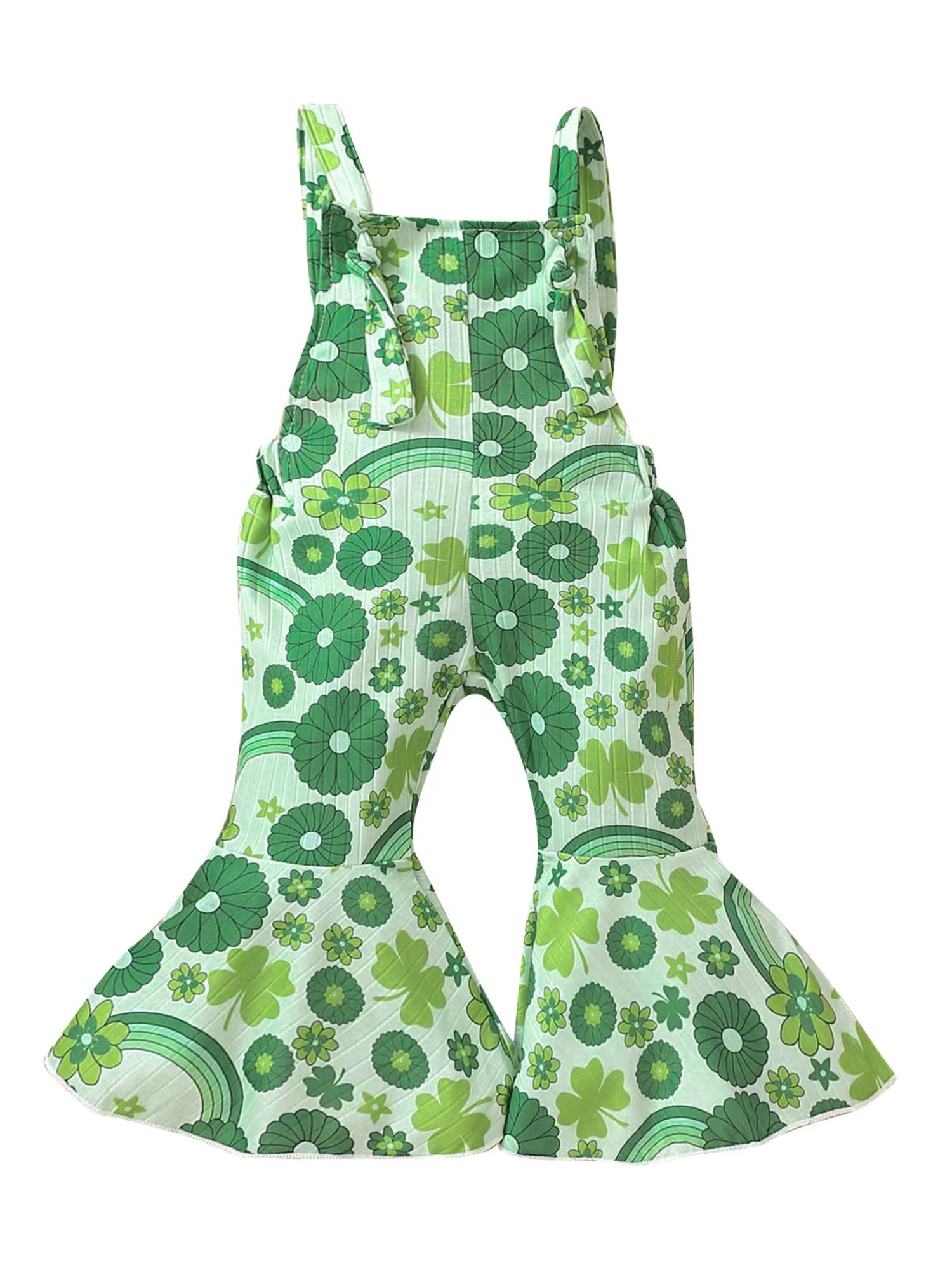 Wassery Toddle Girls Summer Clothes Romper Pants Sleeveless Four Leaf ...