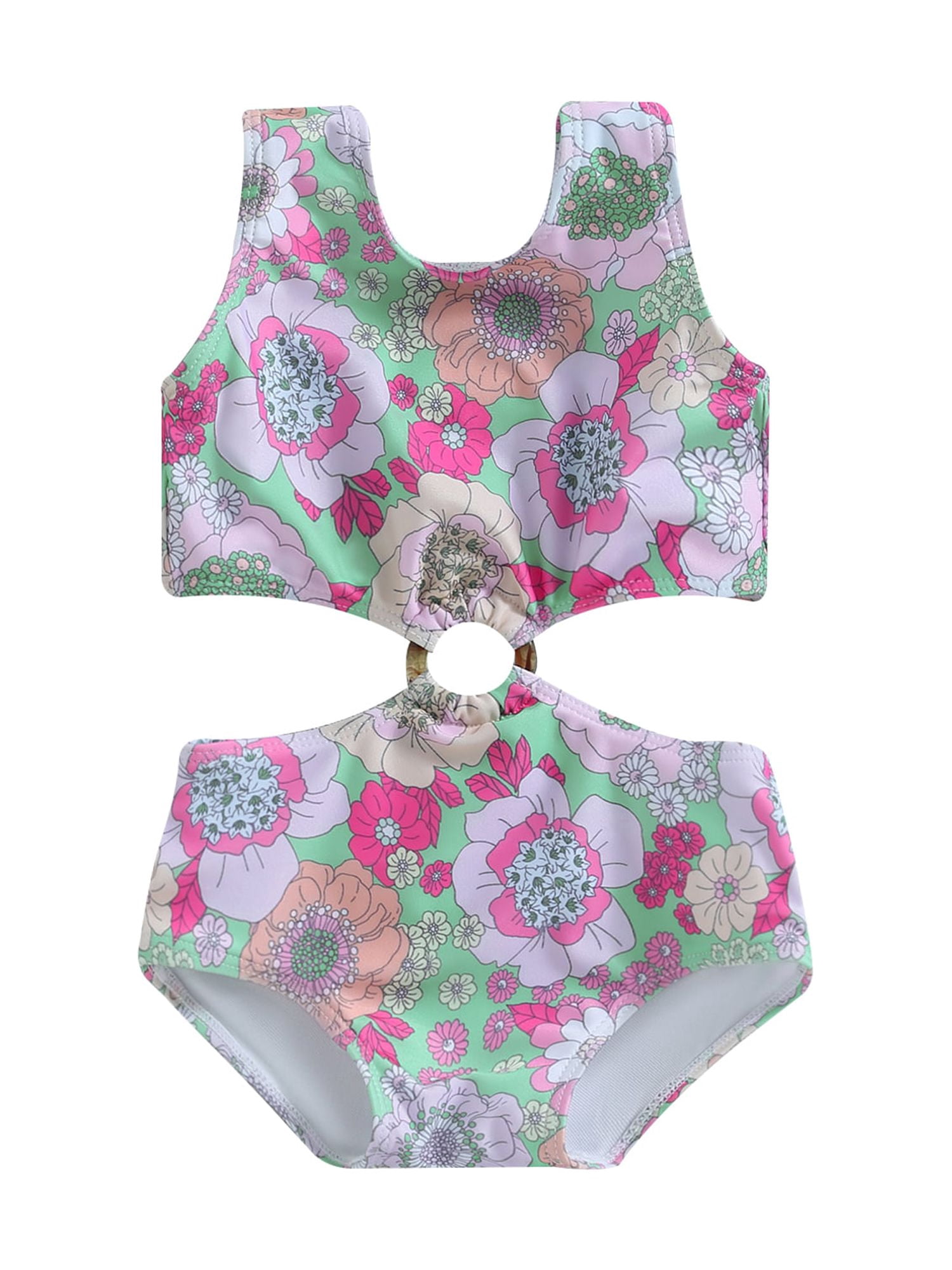 Wassery Toddle Girls Summer One-piece Swimsuit Sleeveless Crew Neck ...