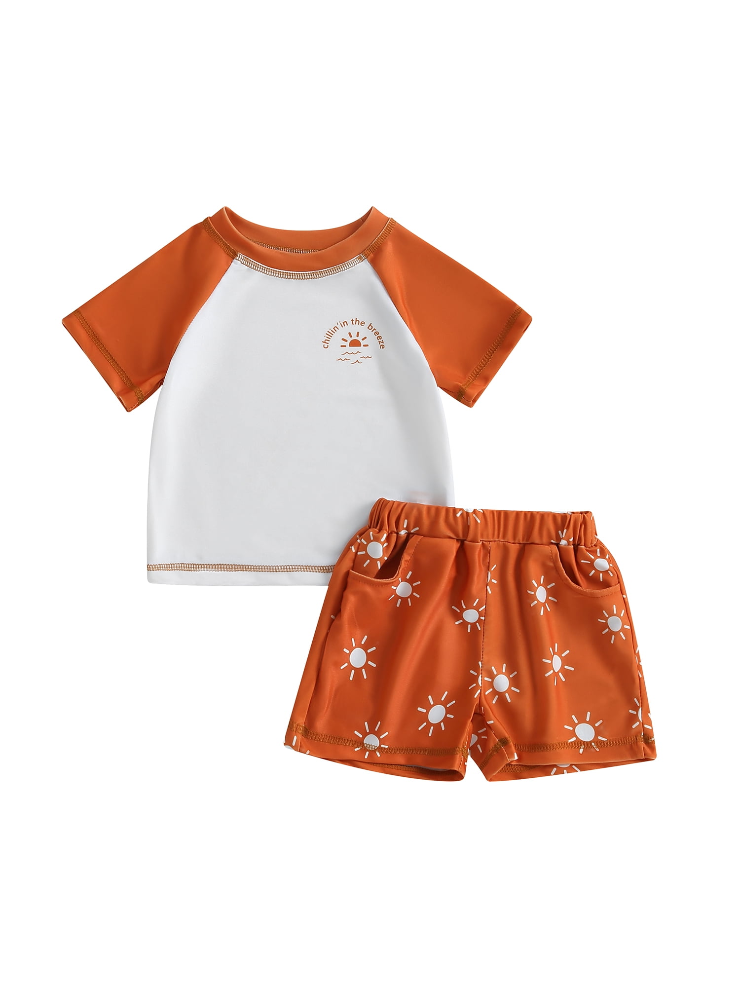 Wassery Toddler Baby Bathing Suit, 2 Piece Swimsuit, Short Sleeve Rash ...