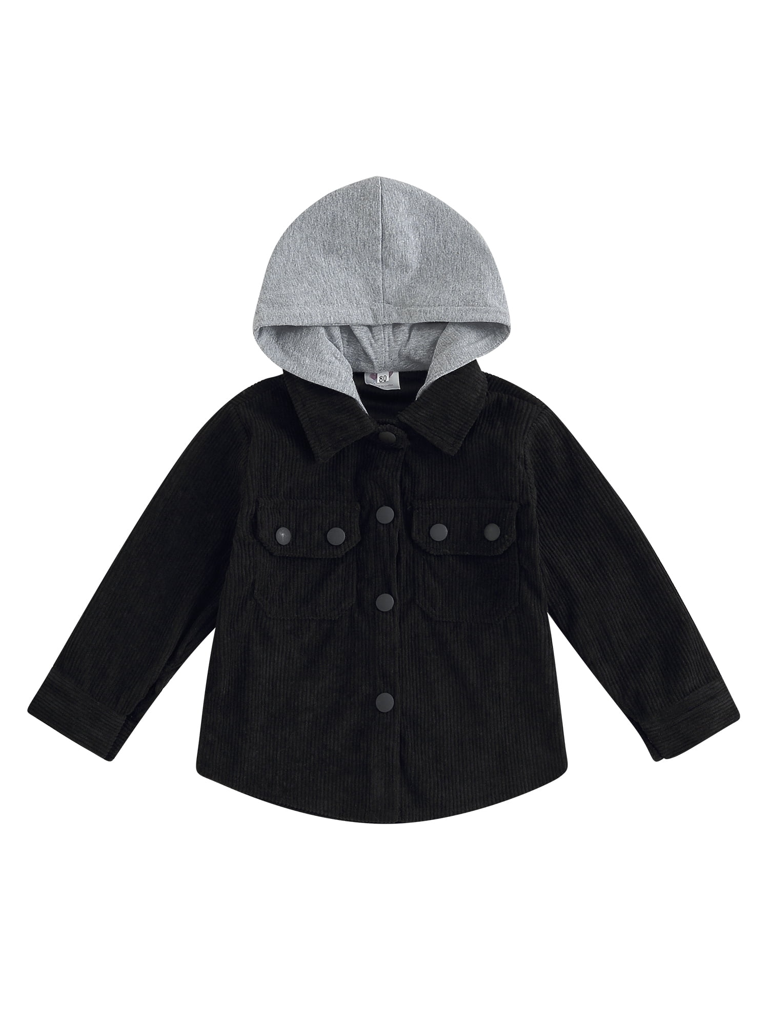 Wassery Toddler Boy Corduroy Jacket Kids Winter Warm Fleece Hood Coat Little Boy Long Sleeve ...