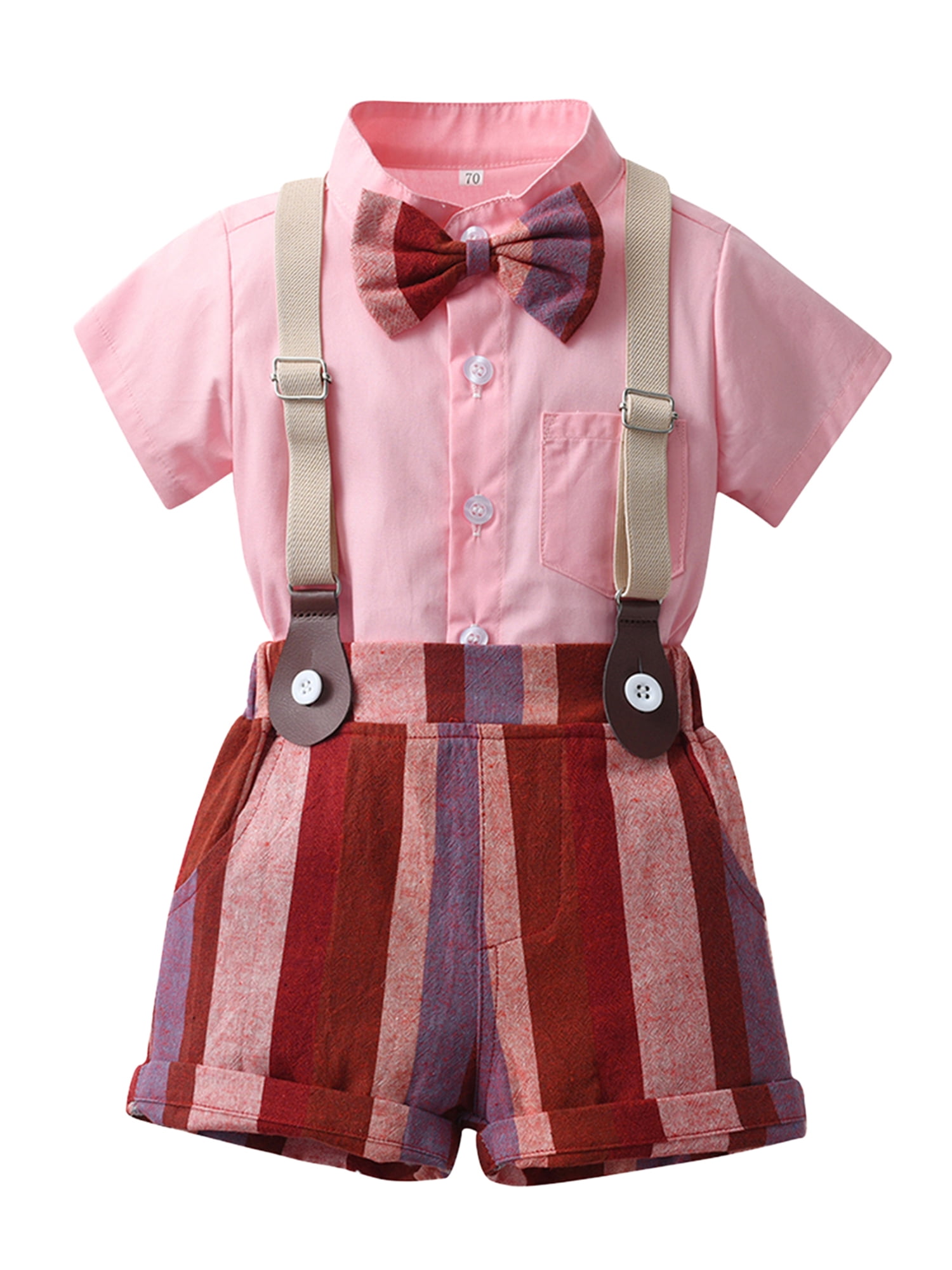 Wassery Toddler Boys Gentleman Suit Kid Boys Bow Tie Short Sleeve Shirt ...