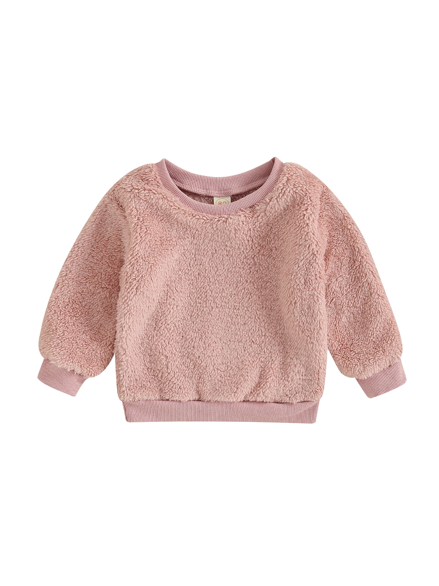 Wassery Toddler Girl Boy Winter Warm Clothes Solid Color Plush Sweater ...