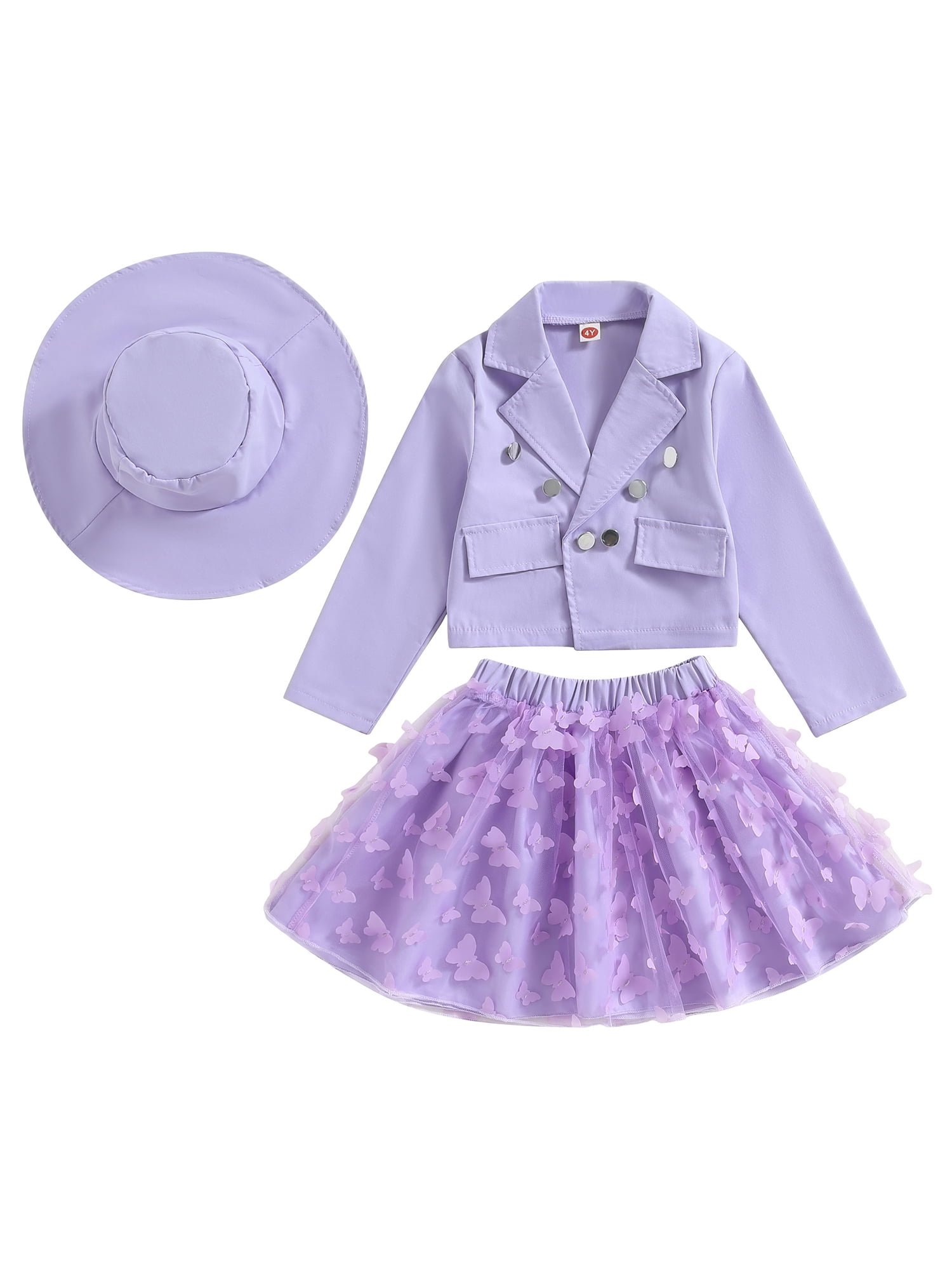 Wassery Toddler Kids Girl 3 Piece Outfit Suit Long Sleeve Coat ...