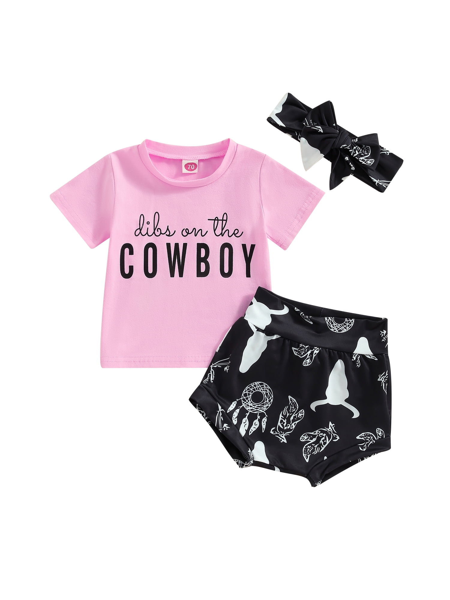 Wassery Western Baby Girl Clothes Outfits 3 6 12 18 Months Infant Girls Shorts Set Letter Print ...