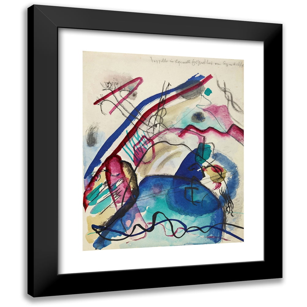 Wassily Kandinsky 12x14 Black Modern Framed Museum Art Print Titled ...
