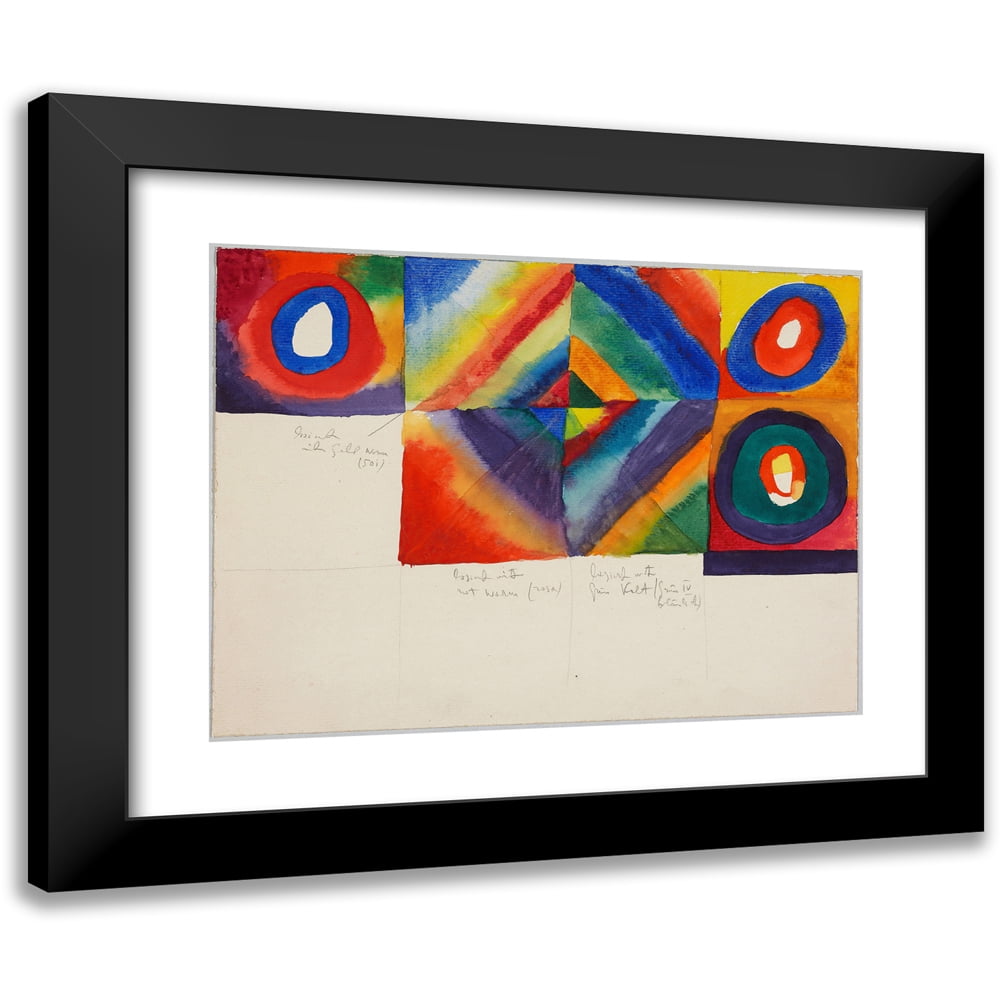 Wassily Kandinsky 14x12 Black Modern Framed Museum Art Print Titled ...