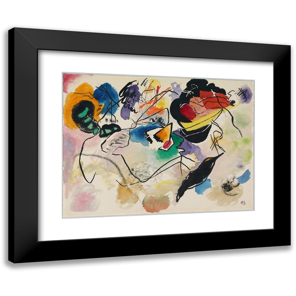 Wassily Kandinsky 14x12 Black Modern Framed Museum Art Print Titled - Design for 'Composition ...