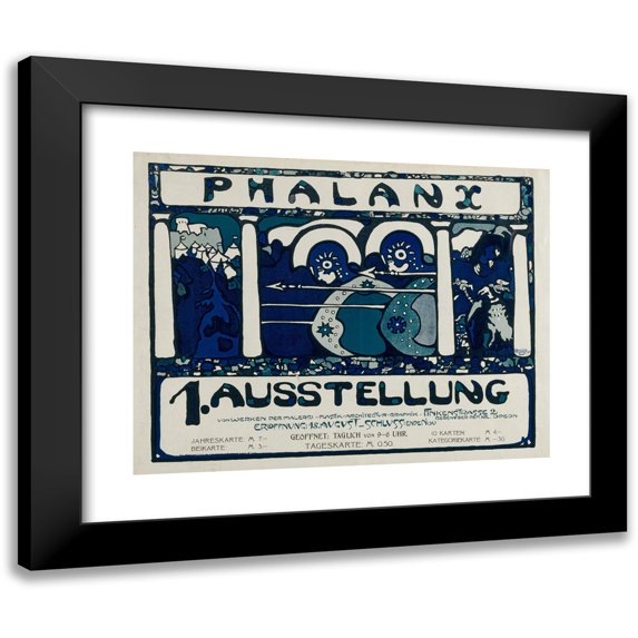 Wassily Kandinsky 14x12 Black Modern Framed Museum Art Print Titled ...