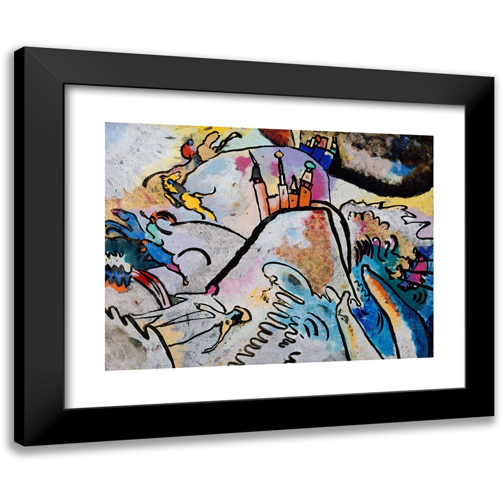 Wassily Kandinsky 14x12 Black Modern Framed Museum Art Print Titled ...