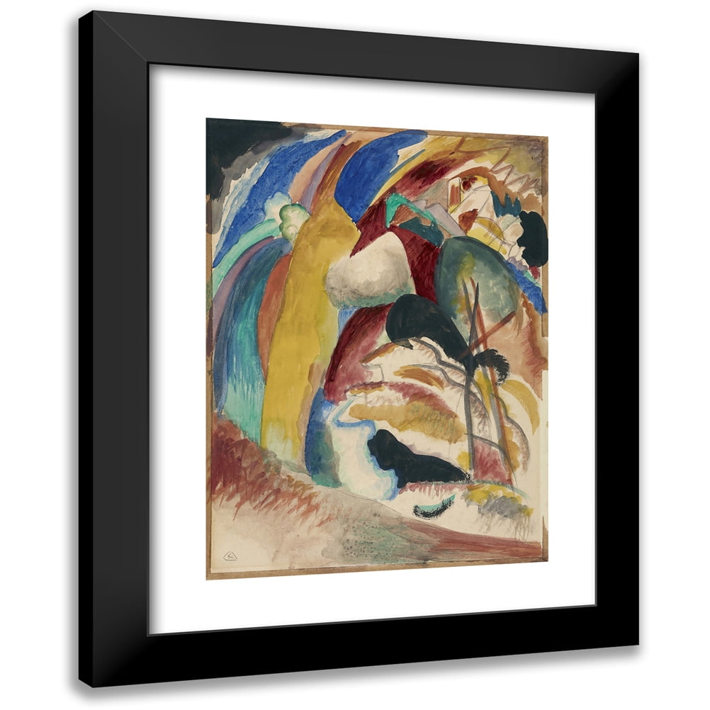 Wassily Kandinsky 14x18 Black Modern Framed Museum Art Print Titled ...