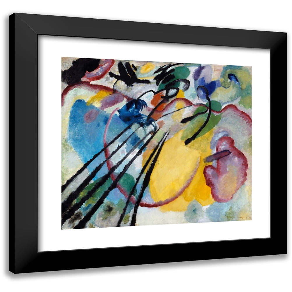 Wassily Kandinsky 22x20 Black Modern Framed Museum Art Print Titled ...