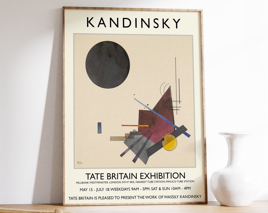 Wassily Kandinsky Exhibition Poster, Black Relationship, Gallery ...