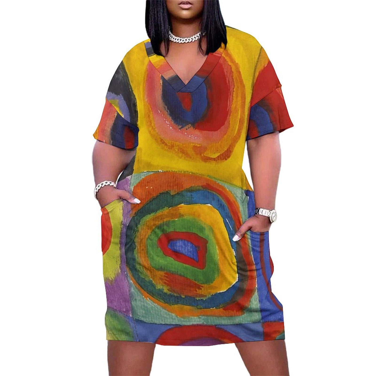 Wassily Kandinsky Loose Pocket Dress party dress women elegant luxury ...