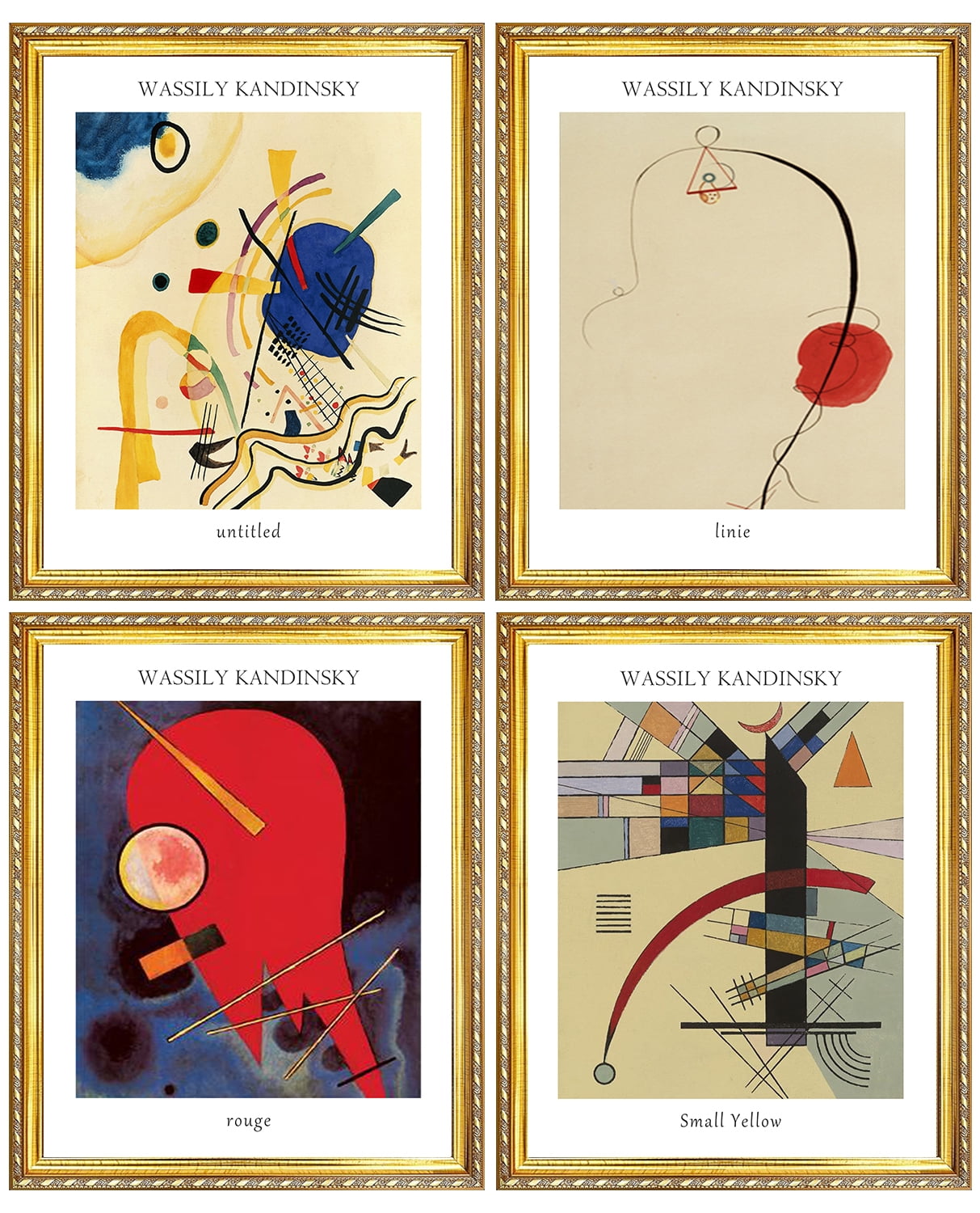 Wassily Kandinsky Wall Art 4 Panels,Kandinsky Print,Kandinsky Abstract ...
