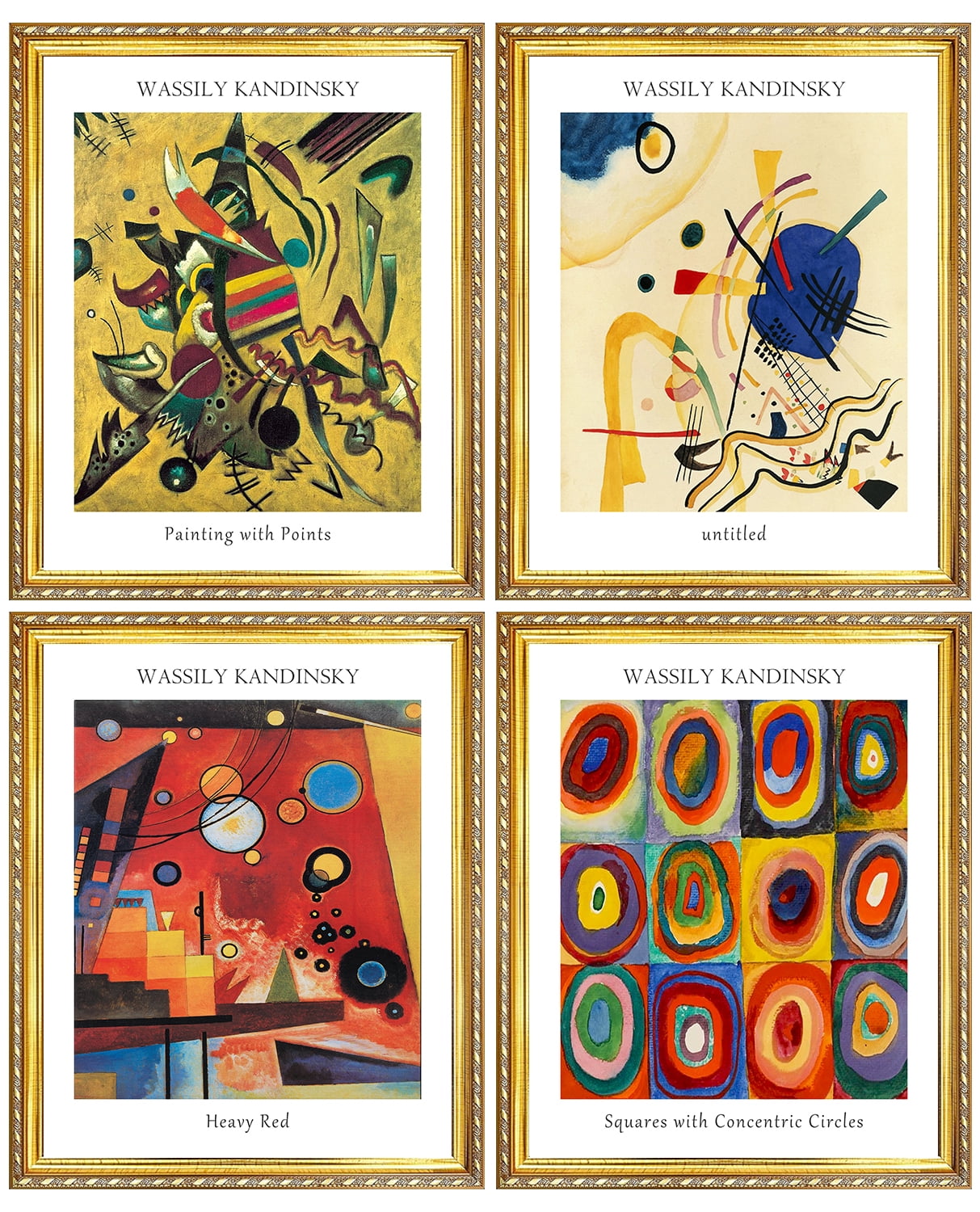 Wassily Kandinsky Wall Art 4 Panels,Kandinsky Print,Kandinsky Abstract ...