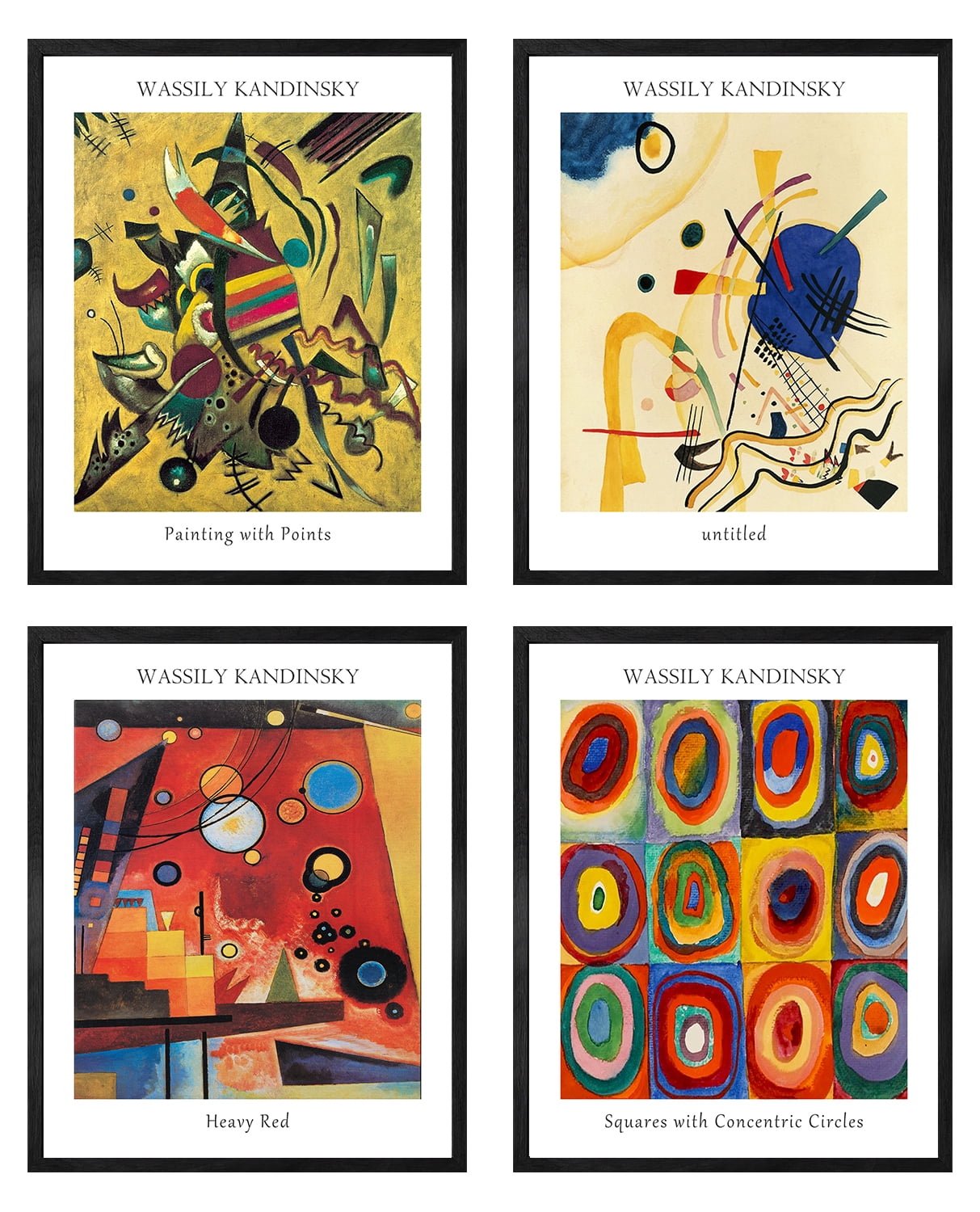 Wassily Kandinsky Wall Art 4 Panels,Kandinsky Print,Kandinsky Abstract ...