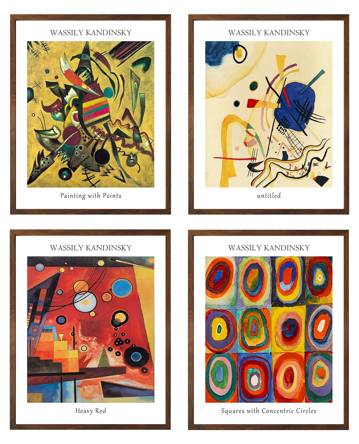 Wassily Kandinsky Wall Art 4 Panels,Kandinsky Print,Kandinsky Abstract ...
