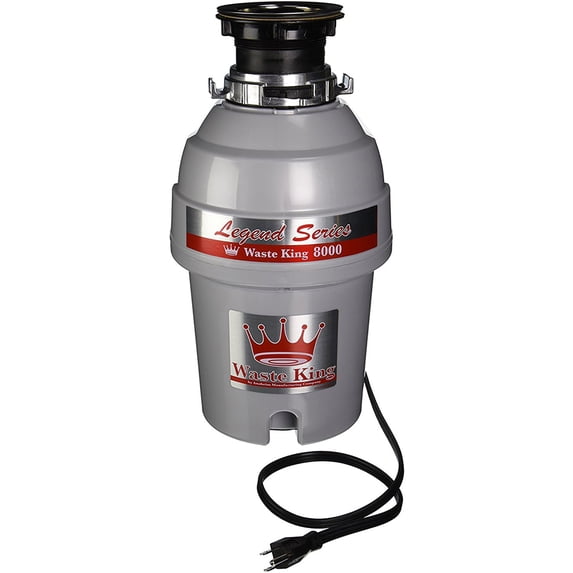 Waste King L-8000 1HP Kitchen Garbage Disposal with Cord, Continuous ...
