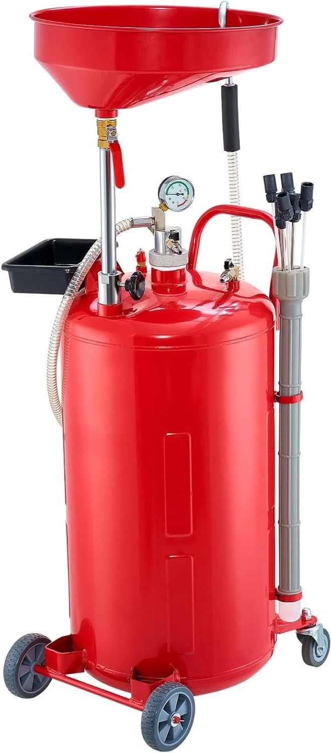 Waste Oil Drain Tank, Air Operated Portable Oil Drainer with Adjustable ...