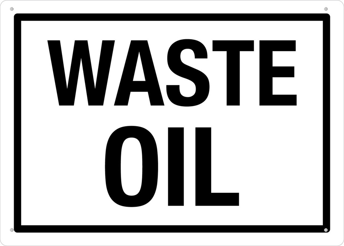 Waste Oil Sign For House 12" X 8" Yard Sign, Premium Aluminum, Sun ...