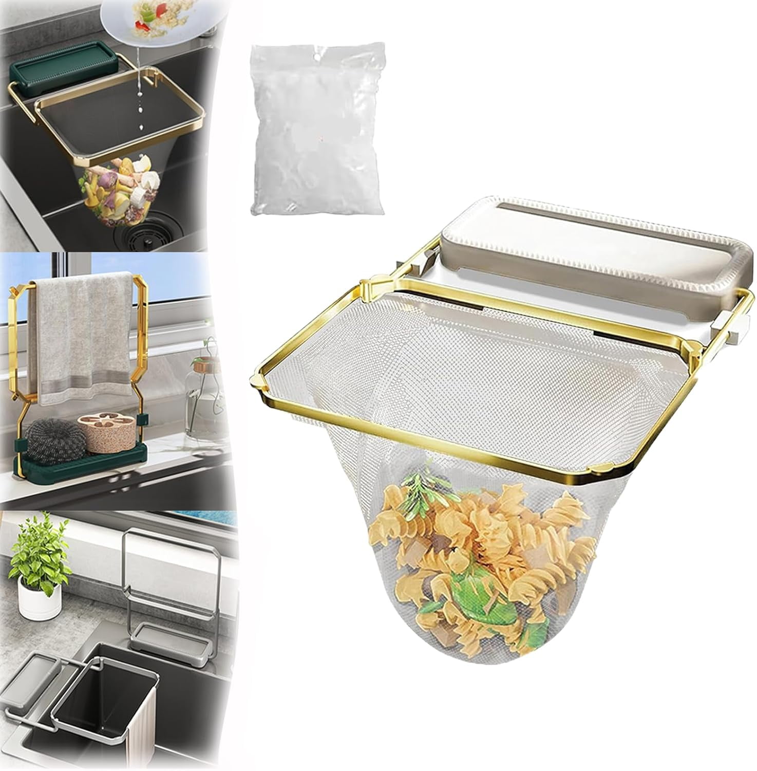 Waste Rack,Waste Rack Sink, 2025 Kitchen Sink Strainer, Suction Cup ...