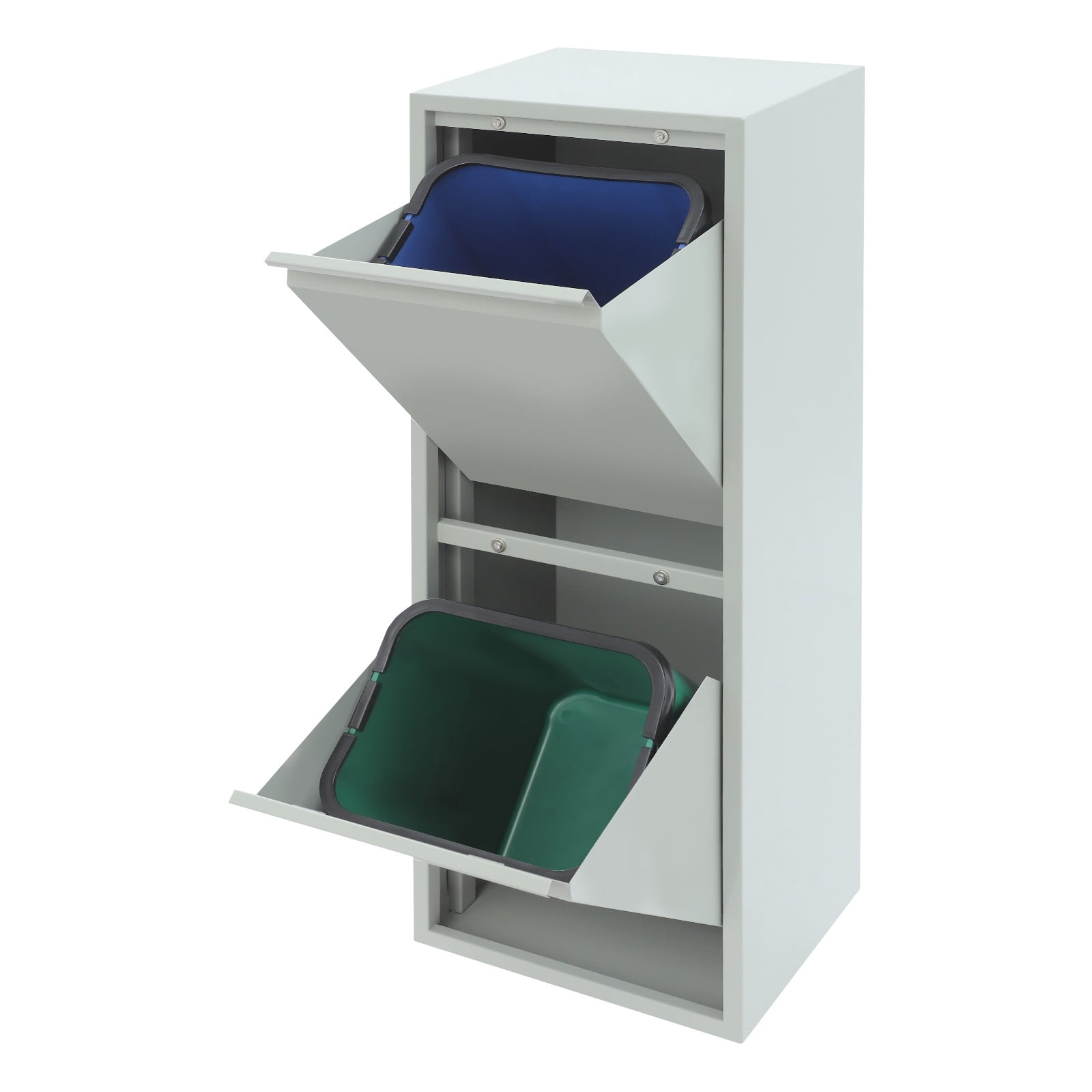 Waste & Recycling Cabinet with 2 Buckets, Trash and Recycling Organizer ...