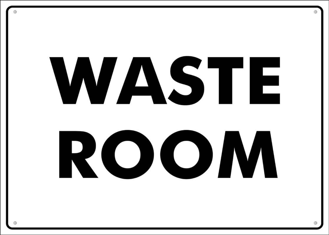 Waste Room Sign Metal Signs 12X8 Inch Rust Free Aluminum,Uv Ink ...